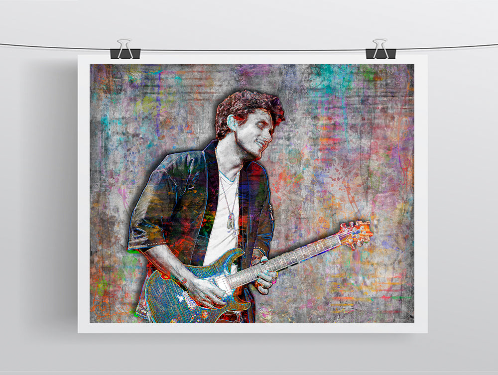 John Mayer Layered Poster, John Mayer Landscape Gift, John Mayer Color ...