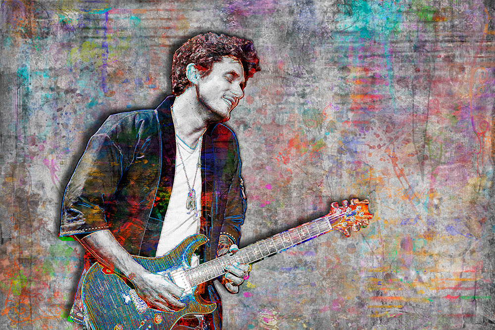 John Mayer Layered Poster, John Mayer Landscape Gift, John Mayer Color ...