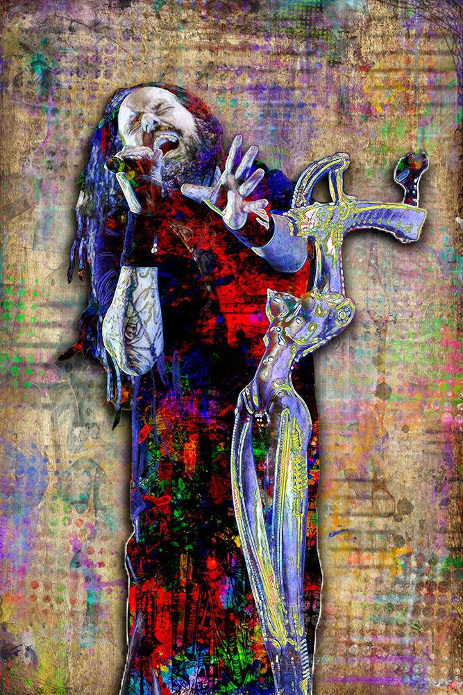 Jonathan Davis of KORN Poster, K.O.R.N. Gift, Korn Tribute Fine Art ...