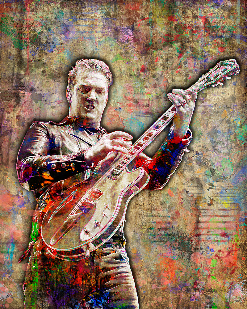 Josh Homme Poster, Josh Homme Gift, Queens of The Stone Age Colorful L ...