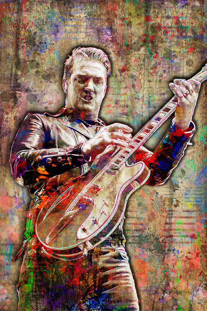 Josh Homme Poster, Josh Homme Gift, Queens of The Stone Age Colorful L ...