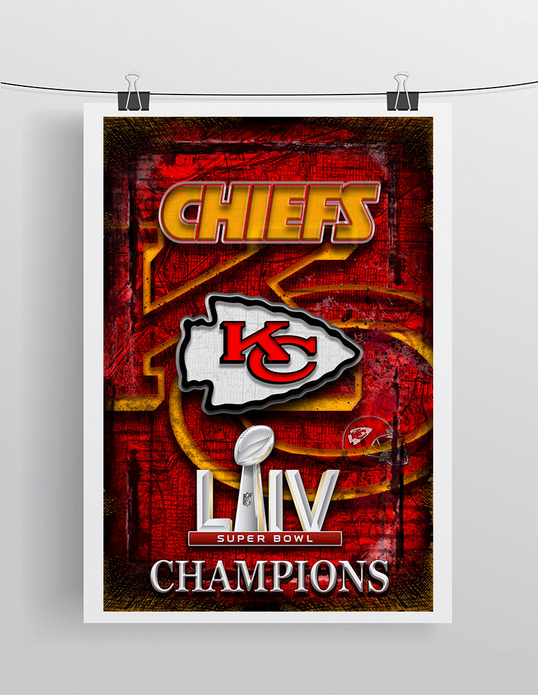 Kansas City Chiefs Super Bowl Championship Poster, Kansas City Chiefs ...