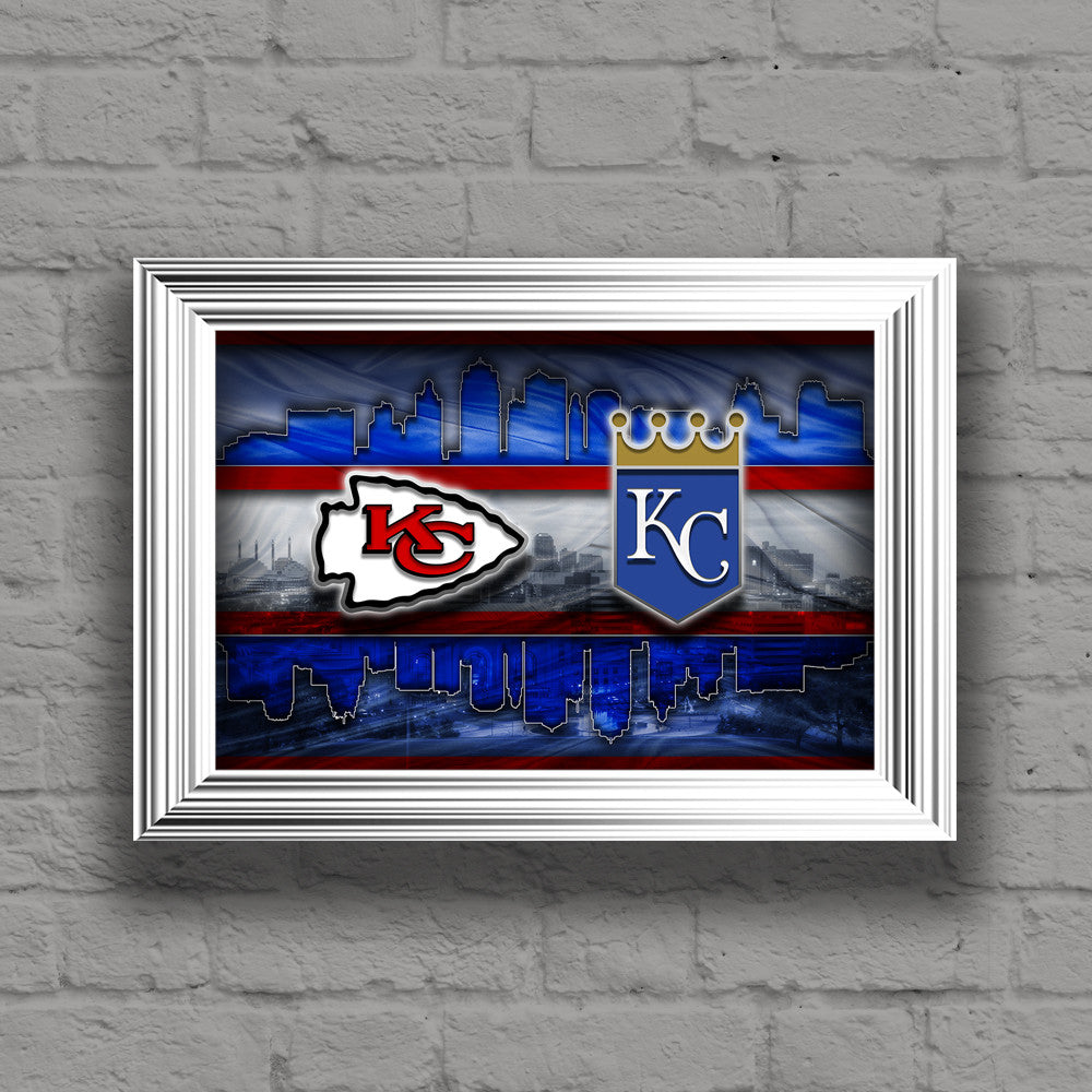 Kansas City Sports Poster, Kansas City Missouri Sports Artwork, Chiefs ...