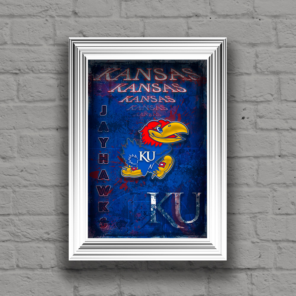 Kansas Jayhawks Poster, Kansas Jayhawks Print, Jayhawks Basketball Man ...