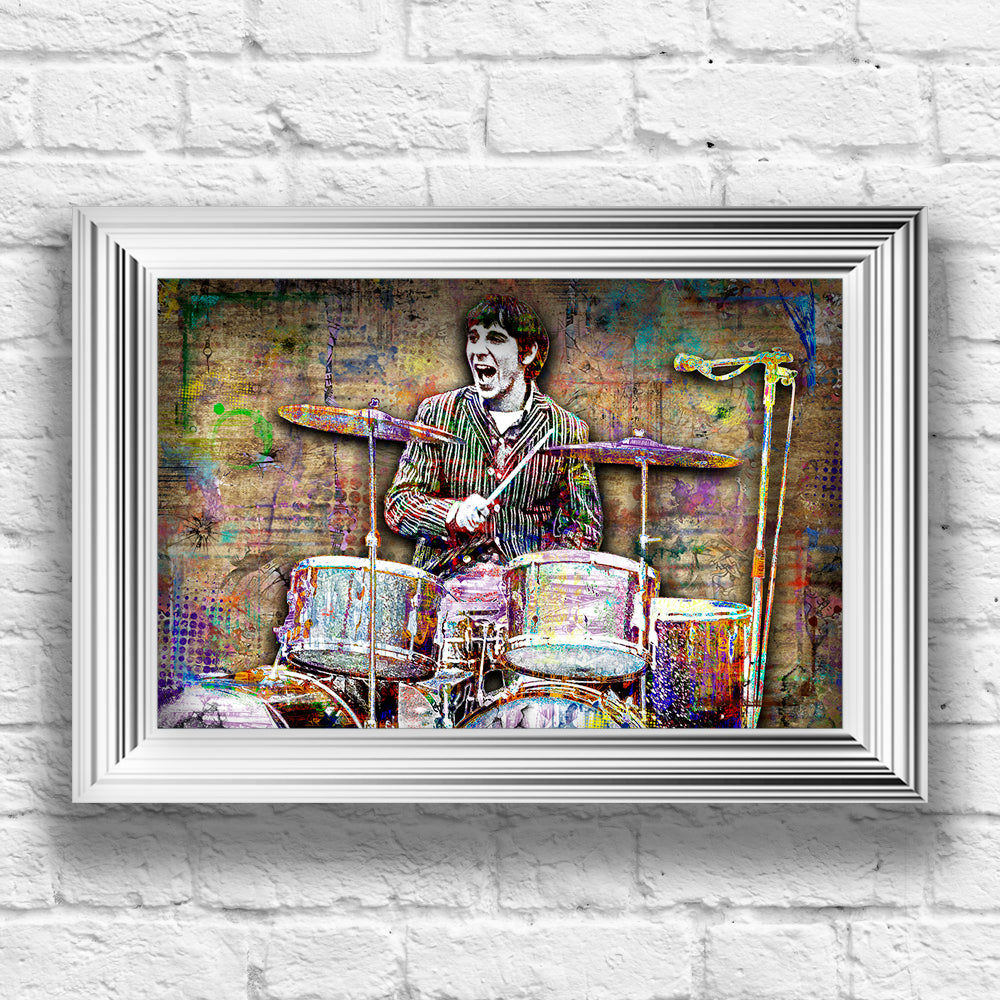 Keith Moon The Who Poster, Keith Moon The Who Drummer Tribute Fine Art ...