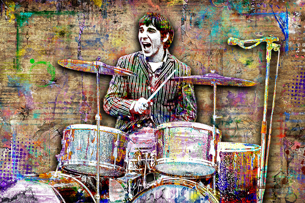 Keith Moon The Who Poster, Keith Moon The Who Drummer Tribute Fine Art ...