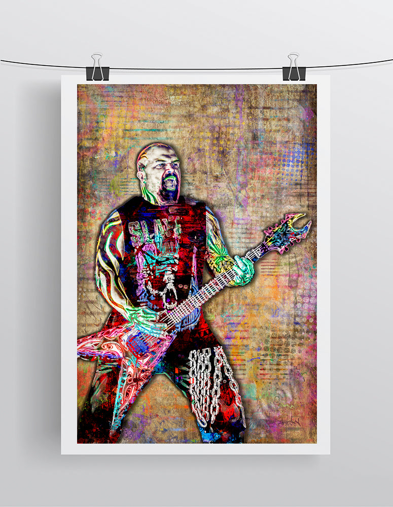 Slayer Poster, Kerry King of Slayer Portrait Gift, Slayer Colorful Lay ...