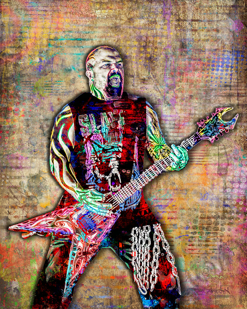 Slayer Poster, Kerry King of Slayer Portrait Gift, Slayer Colorful Lay ...