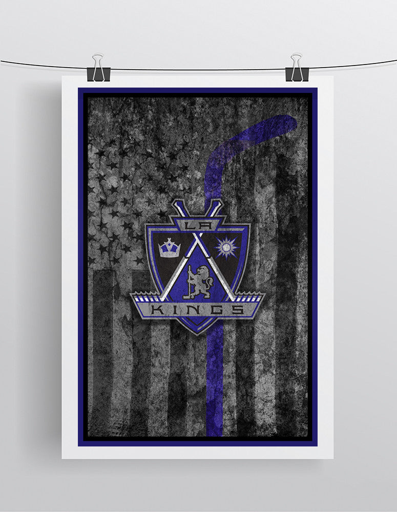 Los Angeles Kings Hockey Flag Poster, LA Kings Hockey Flag Print, Los ...