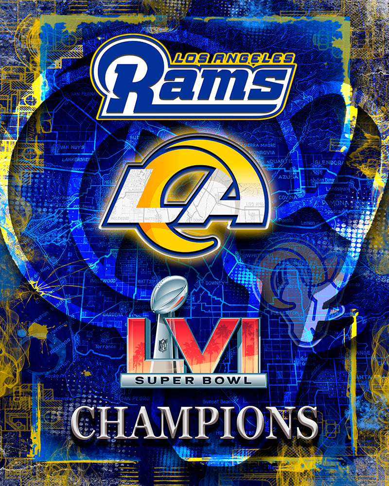 Los Angeles Rams Super Bowl LVI Football Poster, LA Rams Super Bowl 56 ...