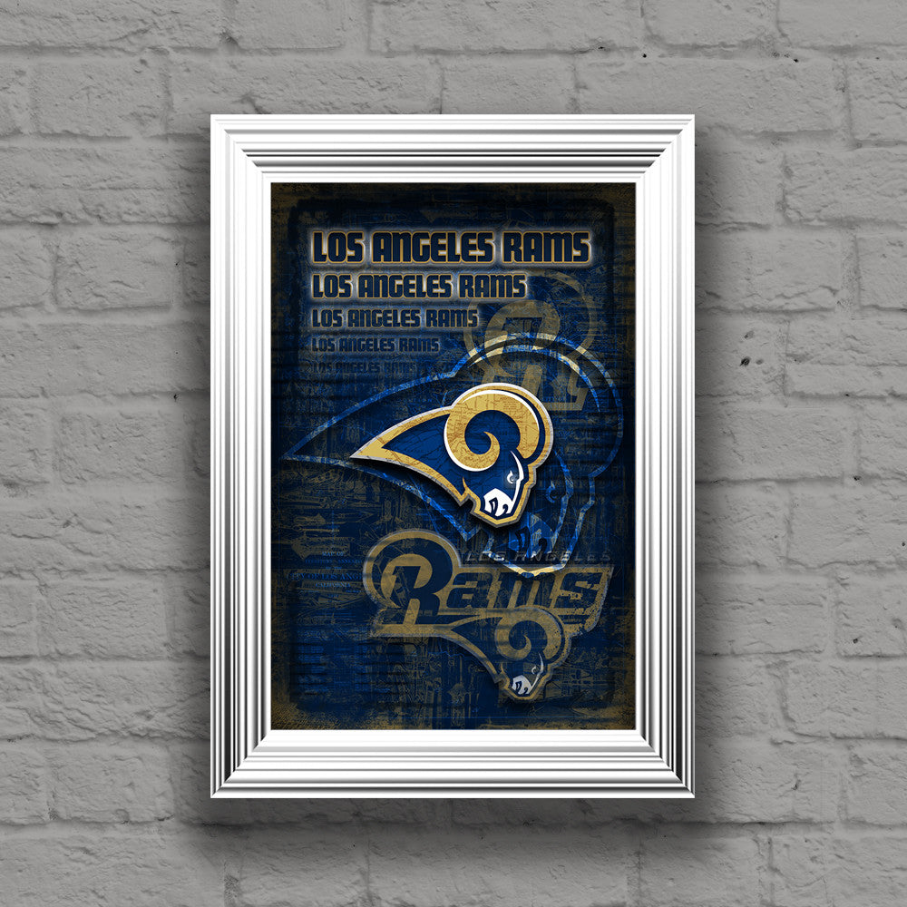 Los Angeles Rams Football Poster, LA Rams Artwork, Los Angeles Rams in ...