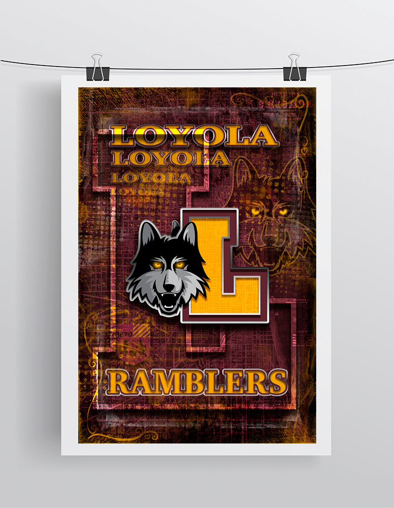 Loyola Ramblers Poster, Loyola Chicago Print, Ramblers gift, Loyola Ra ...