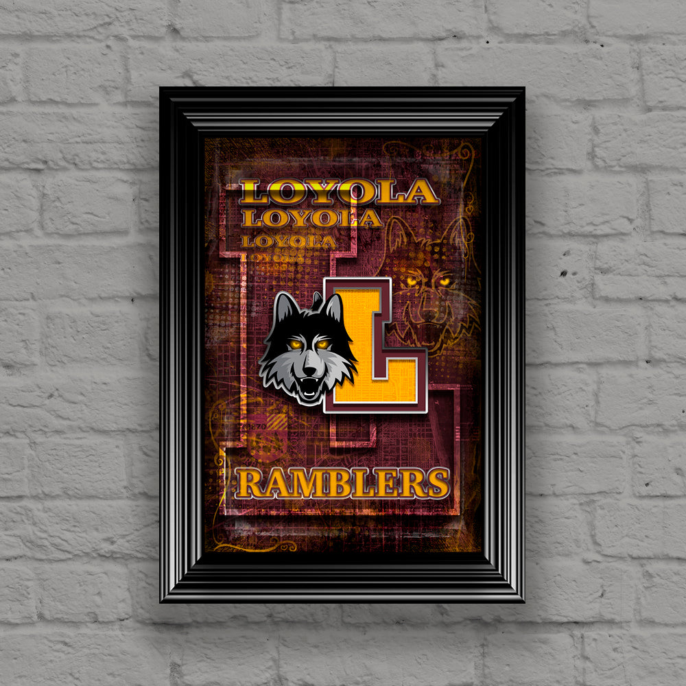 Loyola Ramblers Poster, Loyola Chicago Print, Ramblers gift, Loyola Ra ...