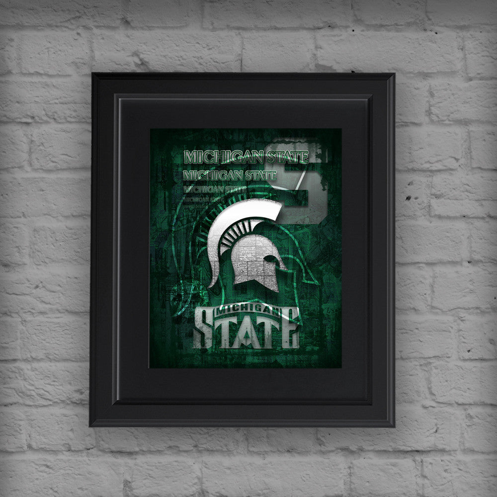 Michigan State Spartans Poster, Spartans Gift, Michigan State Man Cave ...