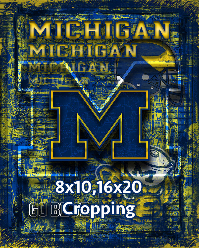 University of Michigan Wolverines Poster, Wolverines Gift, Michigan Ma ...