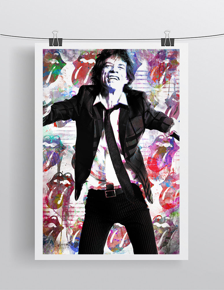 Mick Jagger Poster, Mick Jagger Gift, Mick Jagger Rolling Stones Color ...