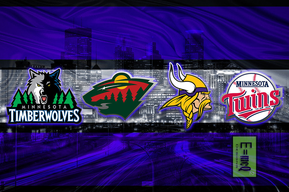 Minnesota Sports Teams Poster, Minnesota Sports Print, Minnesota Vikin ...