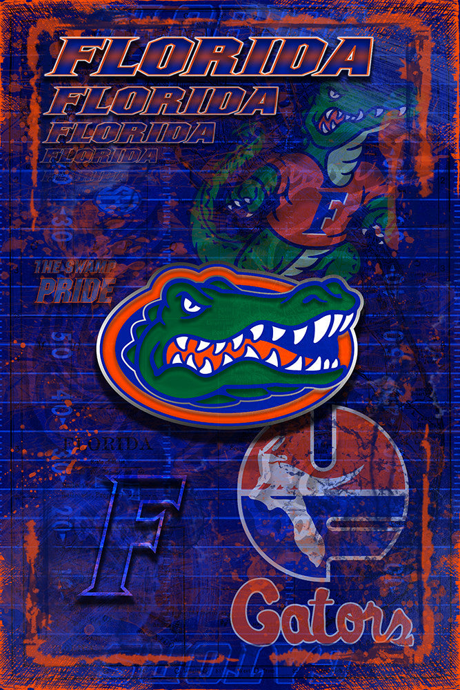 Florida Gators Poster, University of Florida Gift, Gators Man Cave, Fl ...