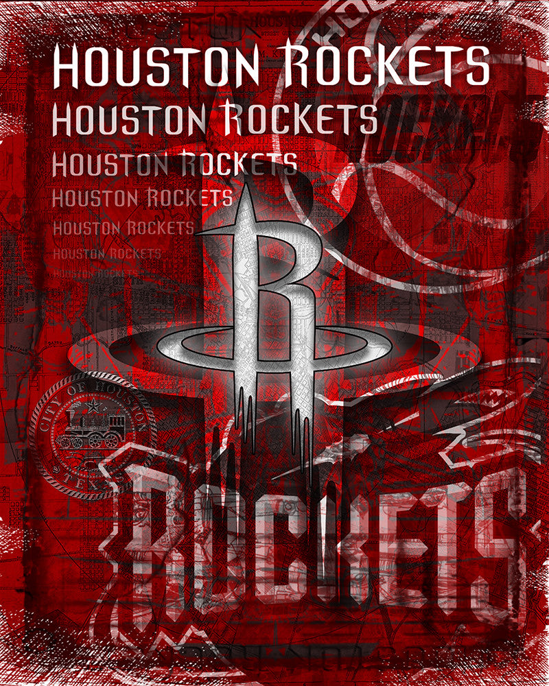 Houston Rockets Poster, Houston Rockets Print, Rockets Gift, Houston M ...