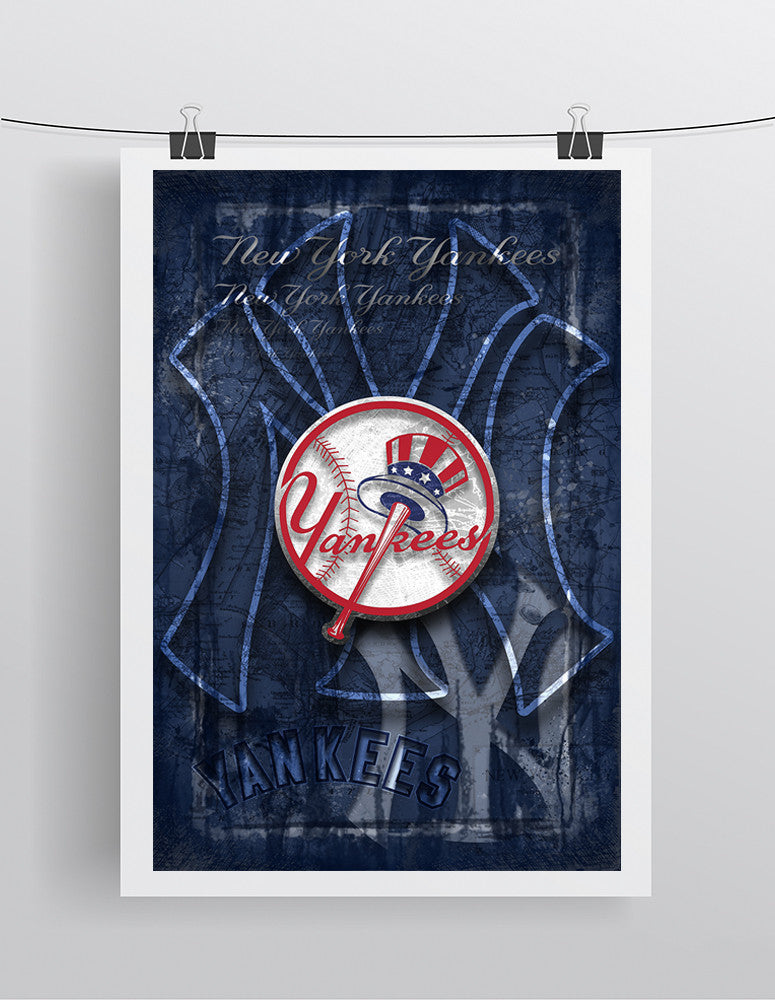 New York Yankees Poster, New York Yankees Artwork Gift, Yankees Layere ...
