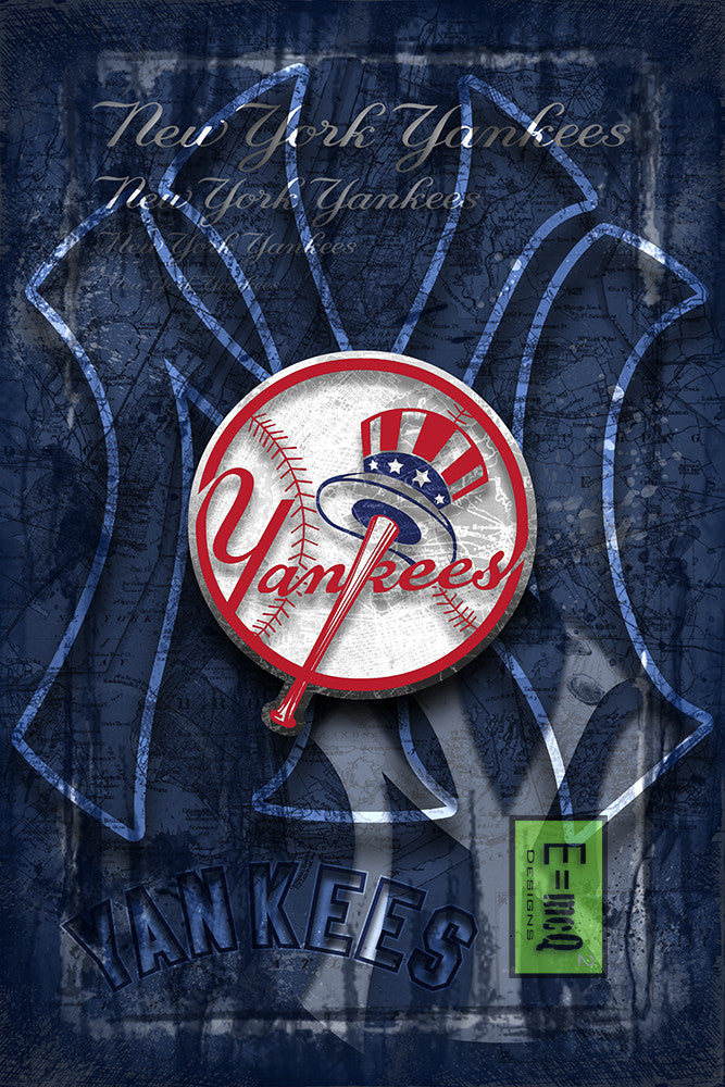 New York Yankees Poster, New York Yankees Artwork Gift, Yankees Layere ...