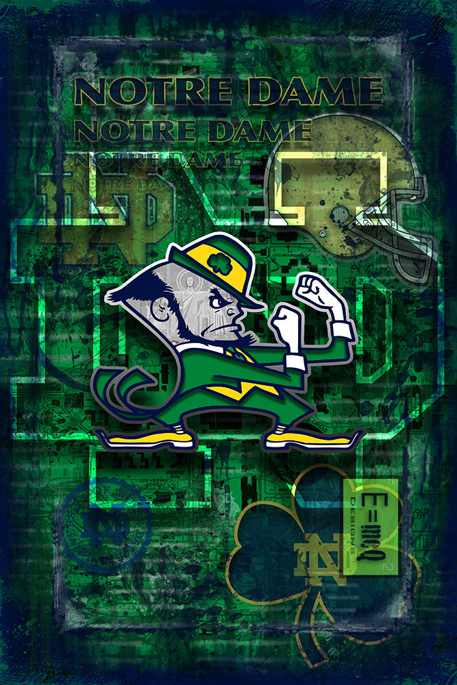 Notre Dame Poster, Notre Dame Fighting Irish Print, ND gift, Notre Dam ...