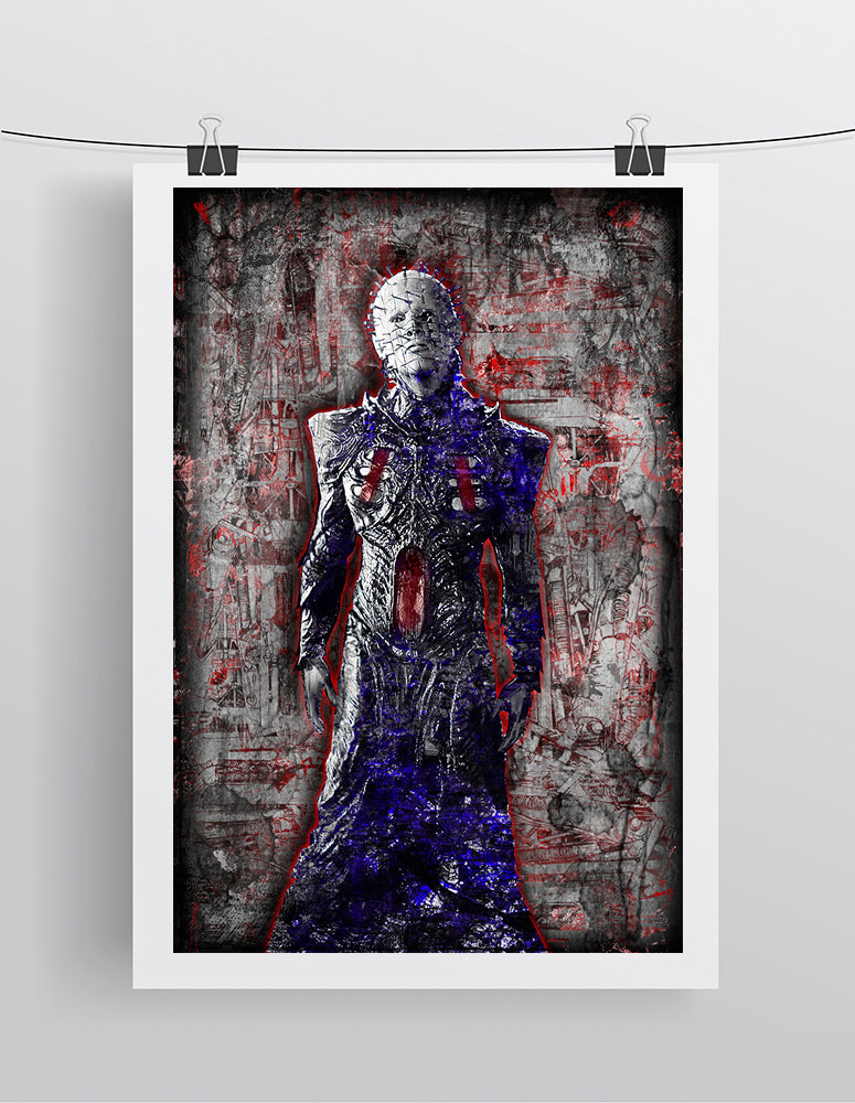 Pinhead From "Hellraiser" Poster, Pinhead Portrait Gift, Hellraiser La ...