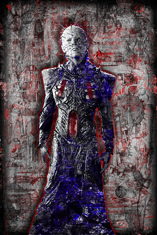 Pinhead From "Hellraiser" Poster, Pinhead Portrait Gift, Hellraiser La ...