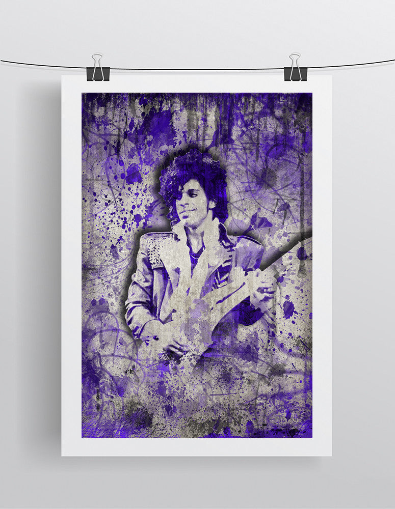 Prince Pop Art Poster, Prince Fine Art Gift, Prince Ink Purple Layered ...