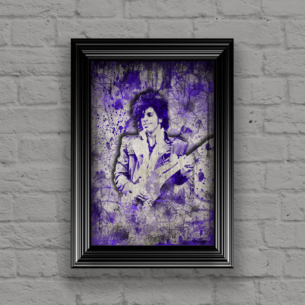 Prince Pop Art Poster, Prince Fine Art Gift, Prince Ink Purple Layered ...