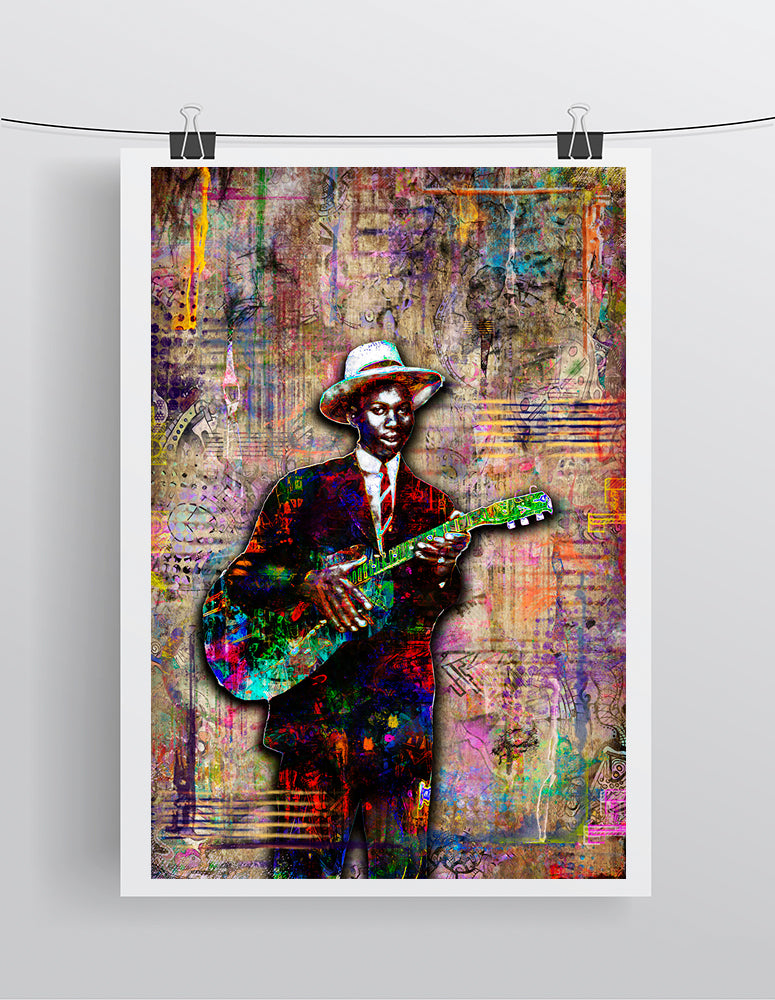 Robert Johnson Poster, Robert Johnson Guitar Cross-Road Legend Tribute ...