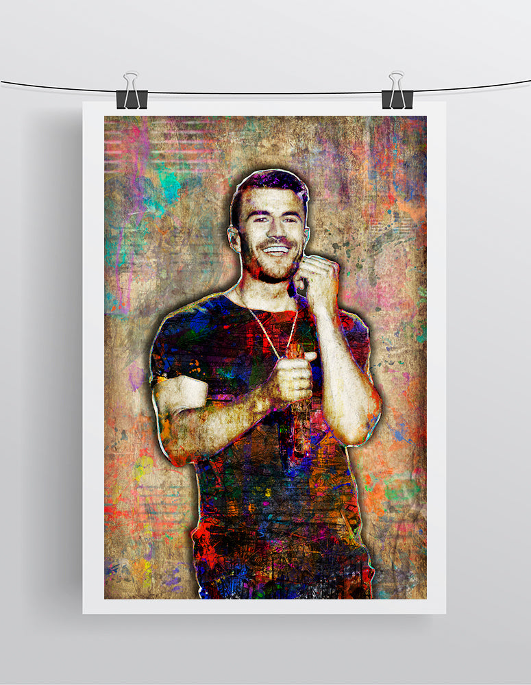 Sam Hunt Poster, Sam Hunt Portrait Gift, Sam Hunt Tribute Fine Art ...