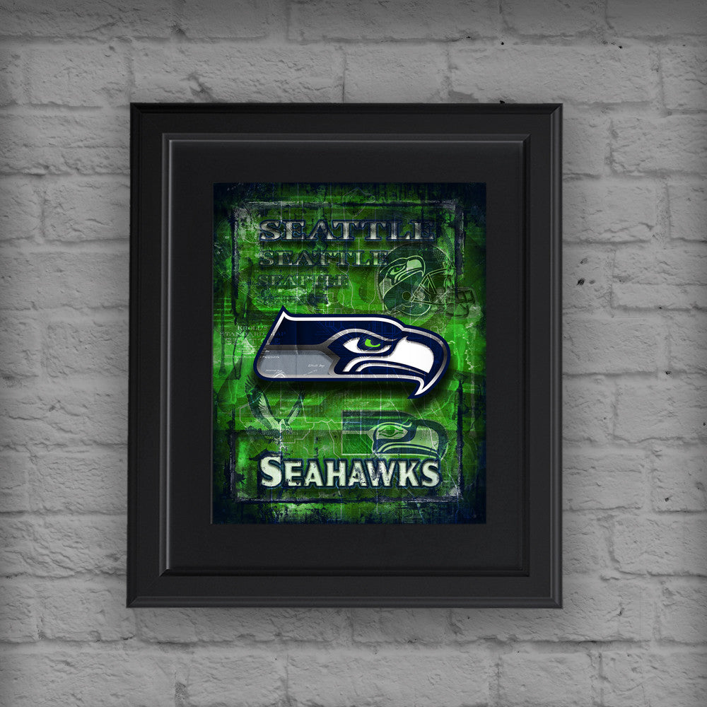 Seattle Seahawks Sports Poster, Seattle Seahawks Artwork, SEAHAWKS in ...