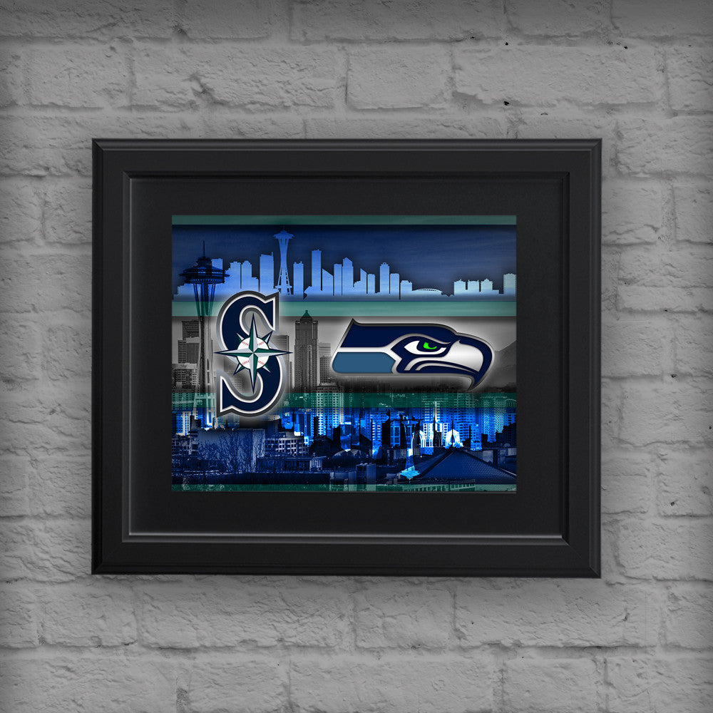 Seattle Sports Teams Poster, Seattle Washington Sports Team Art, Seatt ...