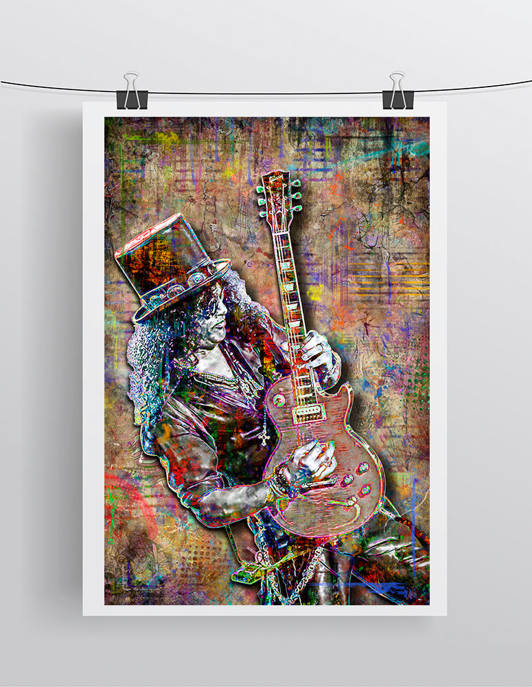 Slash Poster, Slash of Guns N Roses Print 3, Slash Tribute Fine Pop Ar ...