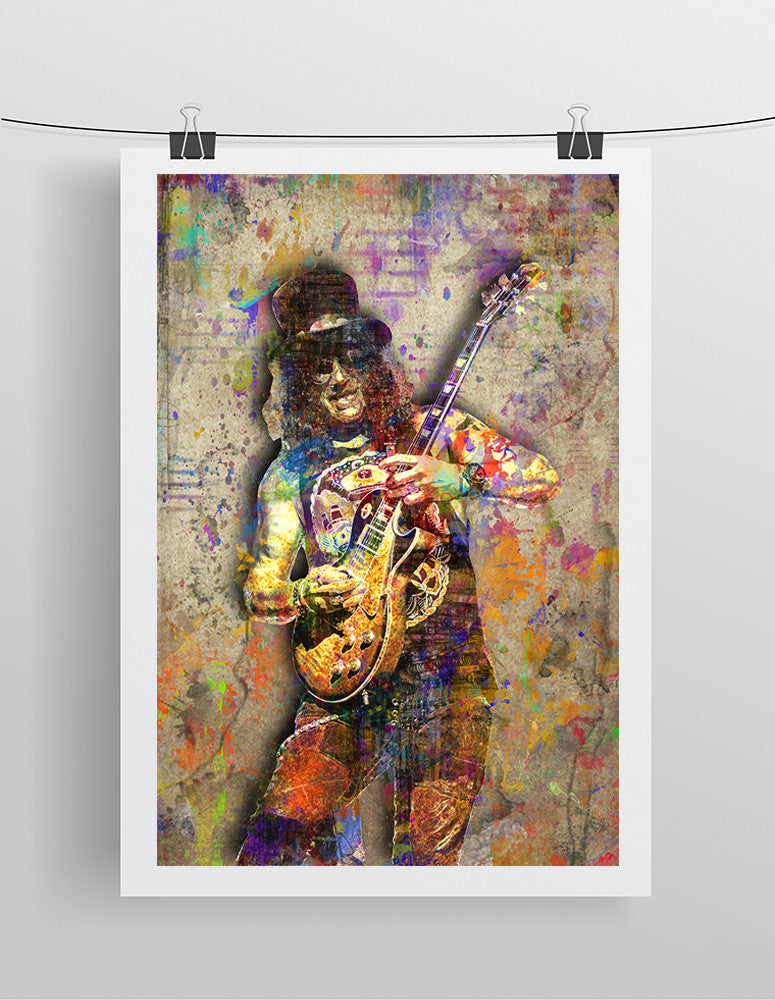 Slash Poster, Slash of Guns N Roses Portrait Gift, Slash Colorful Laye ...