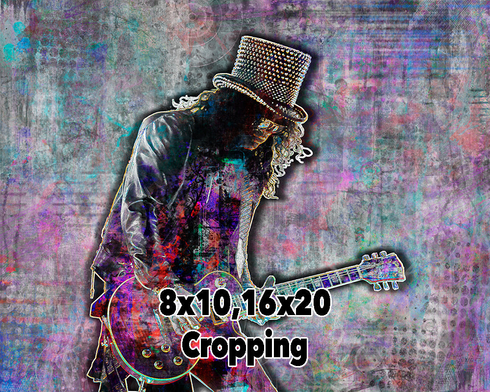 Slash Poster, Slash of Guns N Roses Landscape Gift, Slash Tribute Fine ...