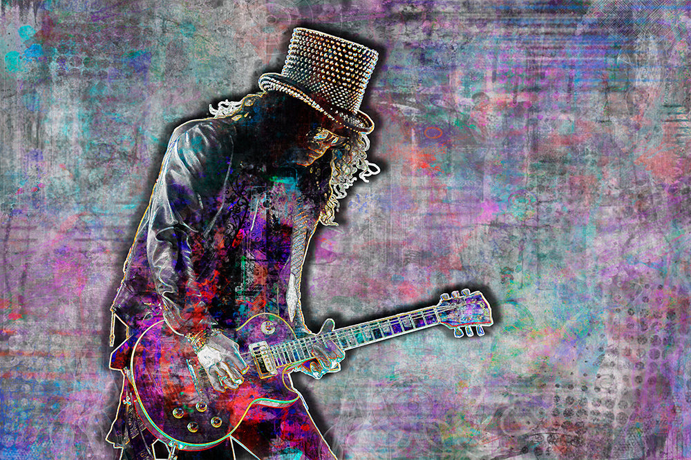 Slash Poster, Slash of Guns N Roses Landscape Gift, Slash Tribute Fine ...