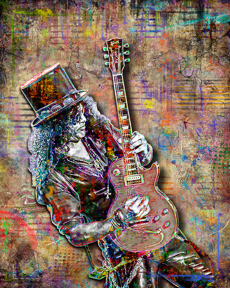 Slash Poster, Slash of Guns N Roses Print 3, Slash Tribute Fine Pop Ar ...