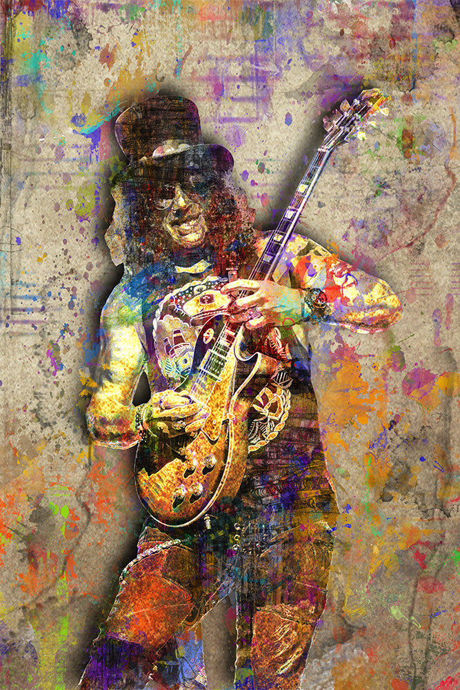 Slash Poster, Slash of Guns N Roses Portrait Gift, Slash Colorful Laye ...