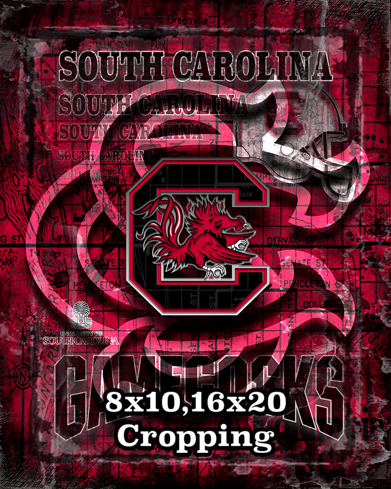 South Carolina Game Cocks Poster, South Carolina Print, Gamecocks gift ...