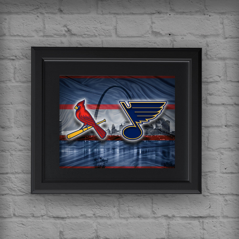 St. Louis Sports Teams Poster, St. Louis Cardinals St. Louis Blues Pos ...