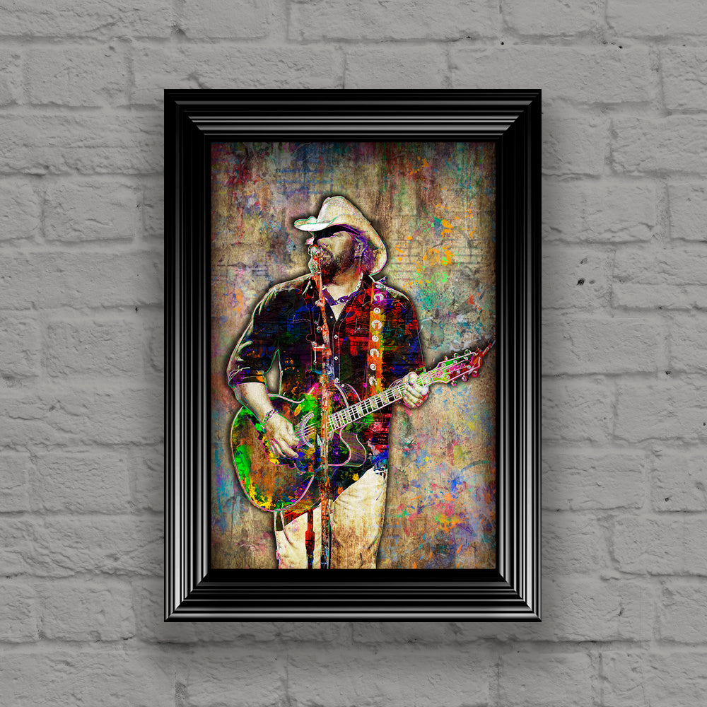 Toby Keith Poster, Toby Keith Portrait Gift, Toby Keith Colorful Layer ...