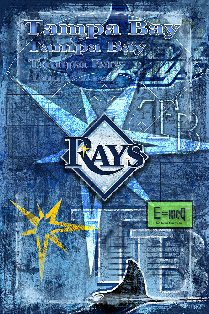 Tampa Bay Rays Poster, Tampa Bay Rays Artwork Gift, Rays Layered Man C ...