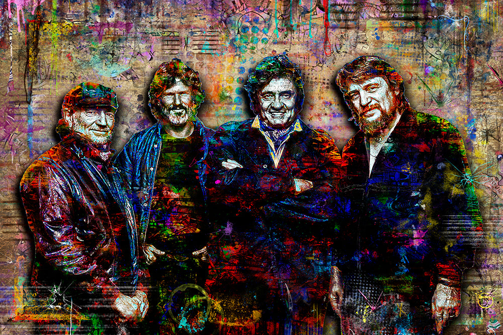 The Highwaymen Pop Poster, Johnny Cash, Willie Nelson, Waylon Jennings ...