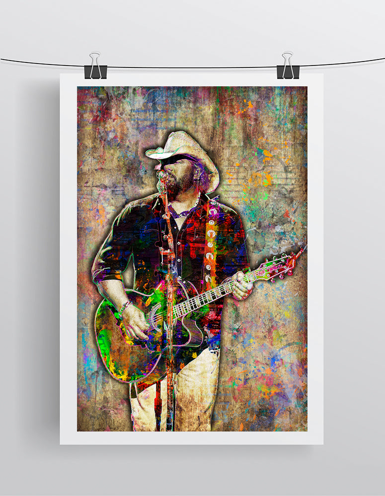 Toby Keith Poster, Toby Keith Portrait Gift, Toby Keith Colorful Layer ...
