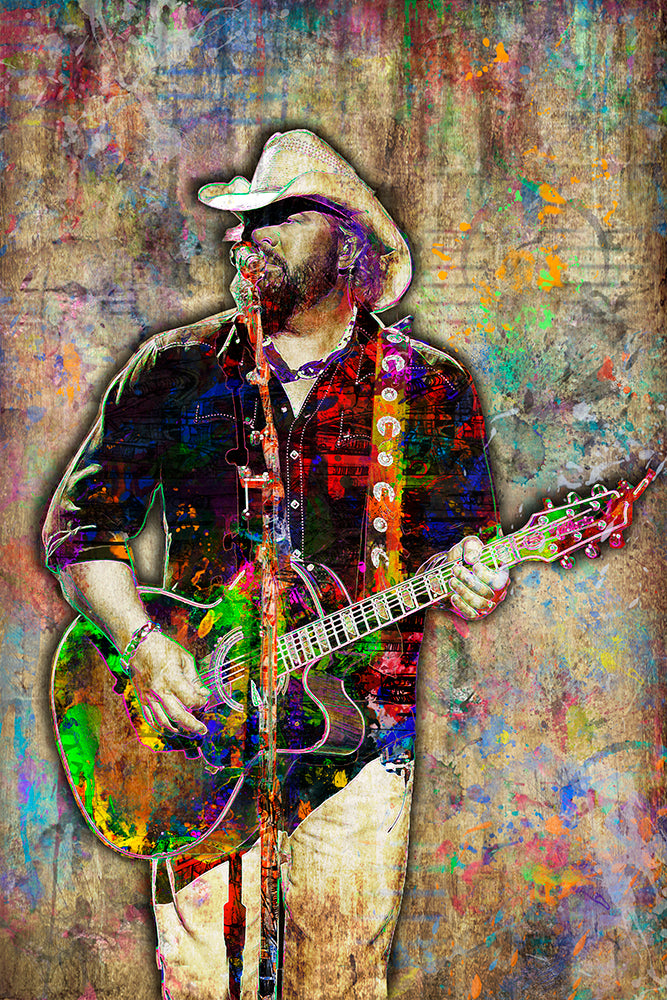 Toby Keith Poster, Toby Keith Portrait Gift, Toby Keith Colorful Layer ...