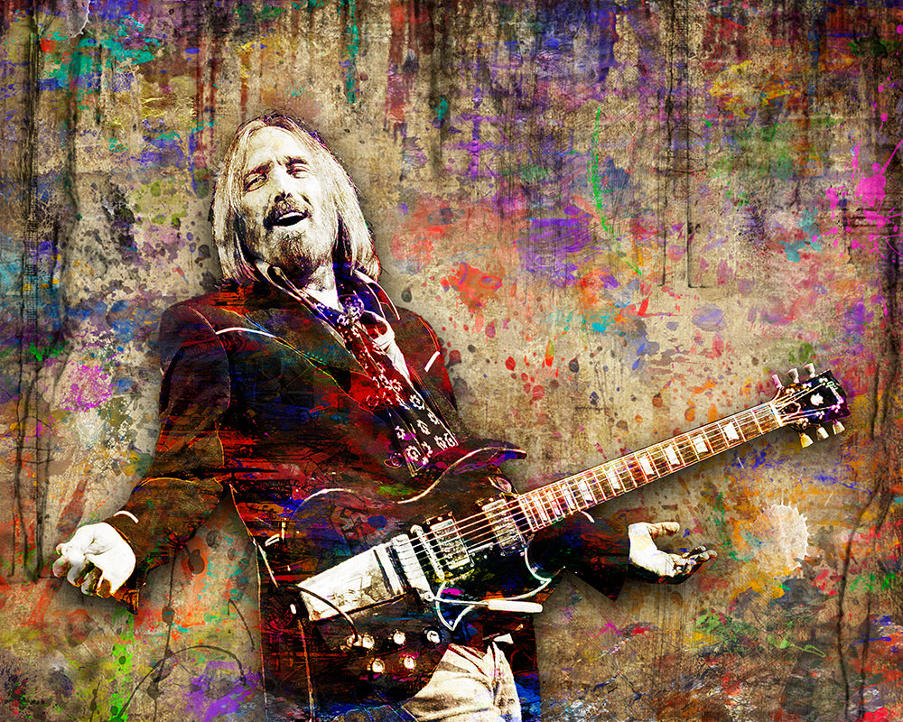 Tom Petty Memorial Poster, Tom Petty Portrait Gift, Tom Petty Tribute ...