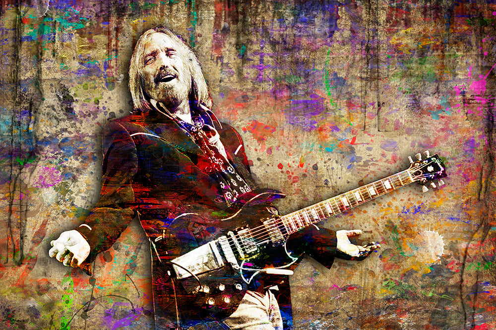Tom Petty Memorial Poster, Tom Petty Portrait Gift, Tom Petty Tribute ...