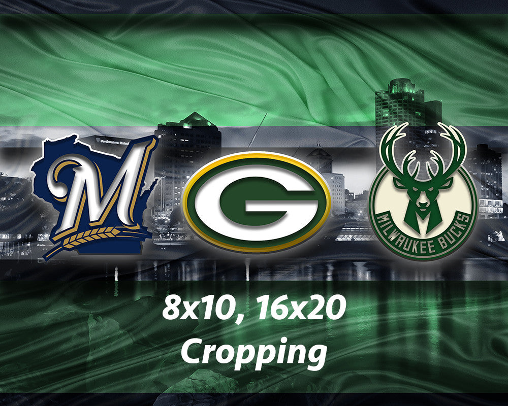 Wisconsin Sports Poster, Green Bay Packers, Brewers, Bucks Artwork, Mi ...